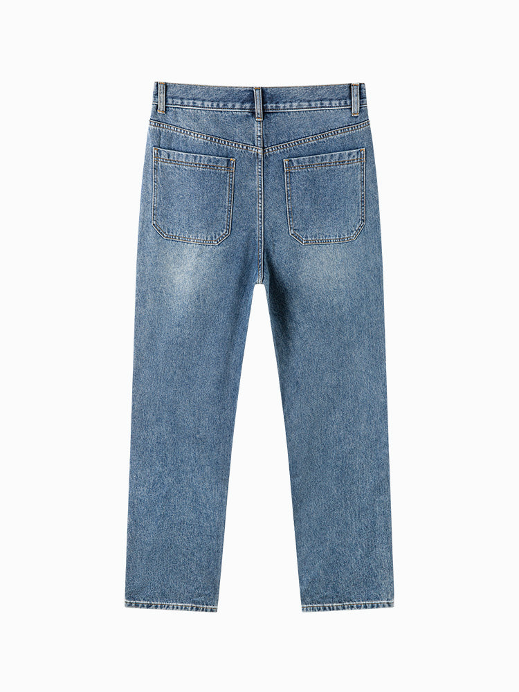 Men's mid-blue denim straight pants – Semir